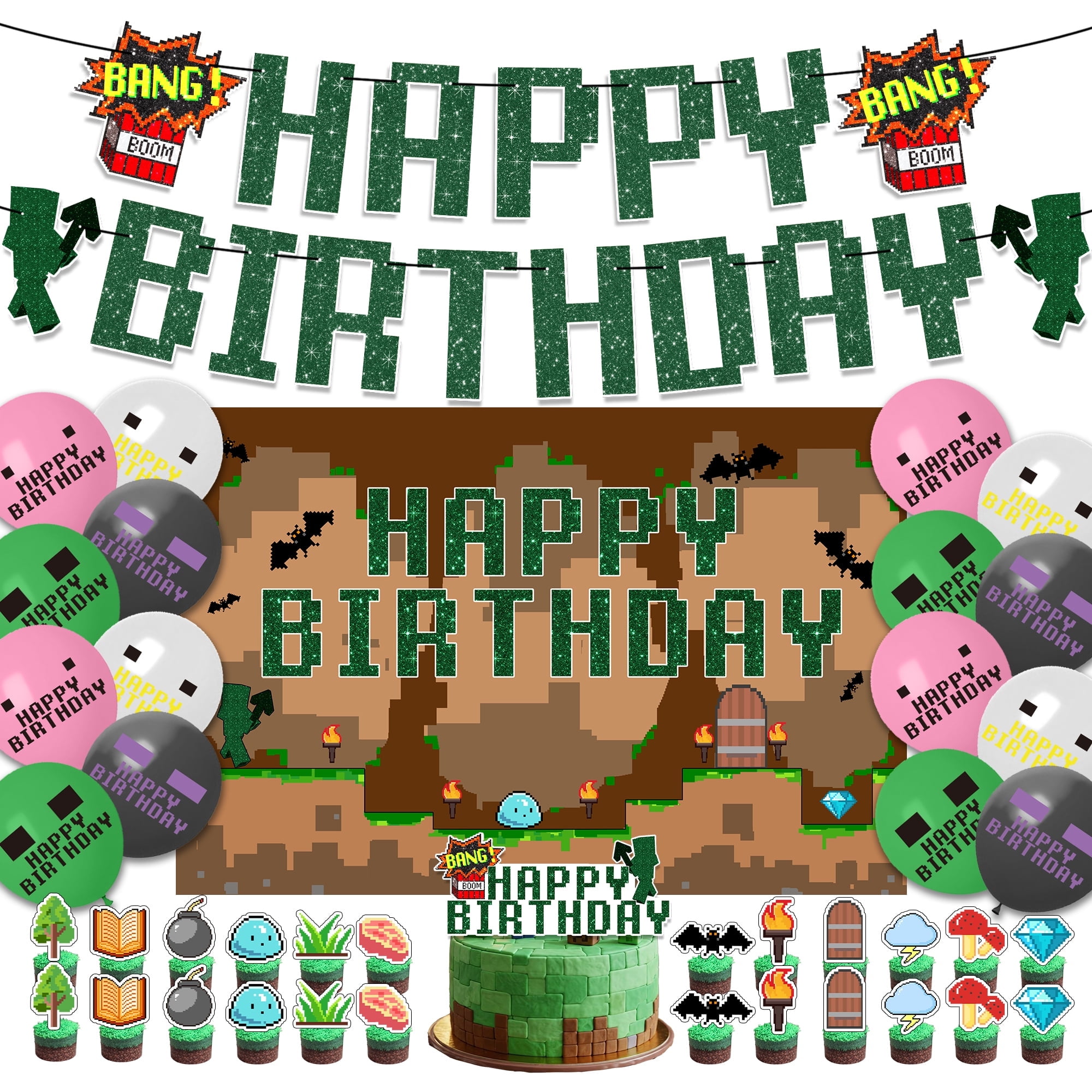 Birthday Party Decorations,Party Supplies Include Banner,Backdrop ...