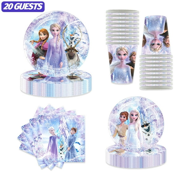 Birthday Party Disposable Dinner Tableware Ice Princess Birthday Party ...