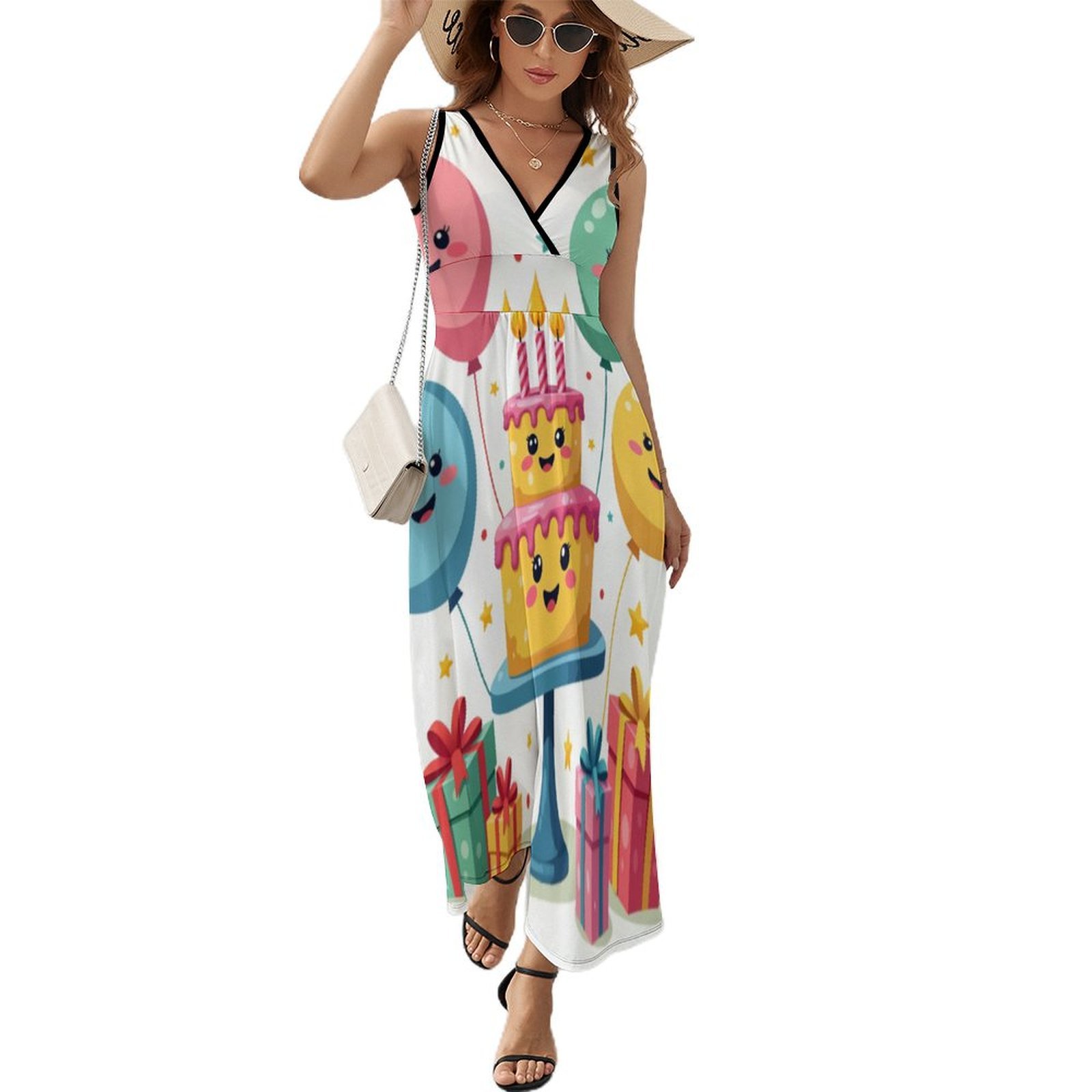 Birthday Party Fun And Happiness Sleeveless Dress Summer Women Clothes ...