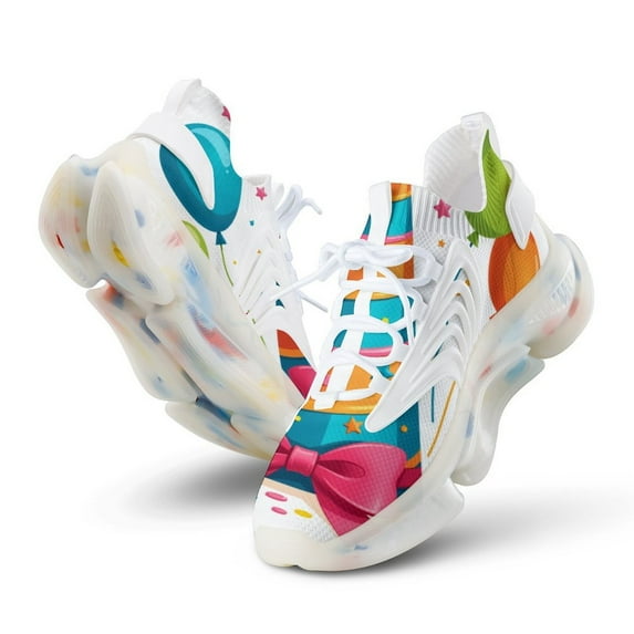 Birthday Party Fun Colorful Balloons Walking Shoes for Men Woman ...