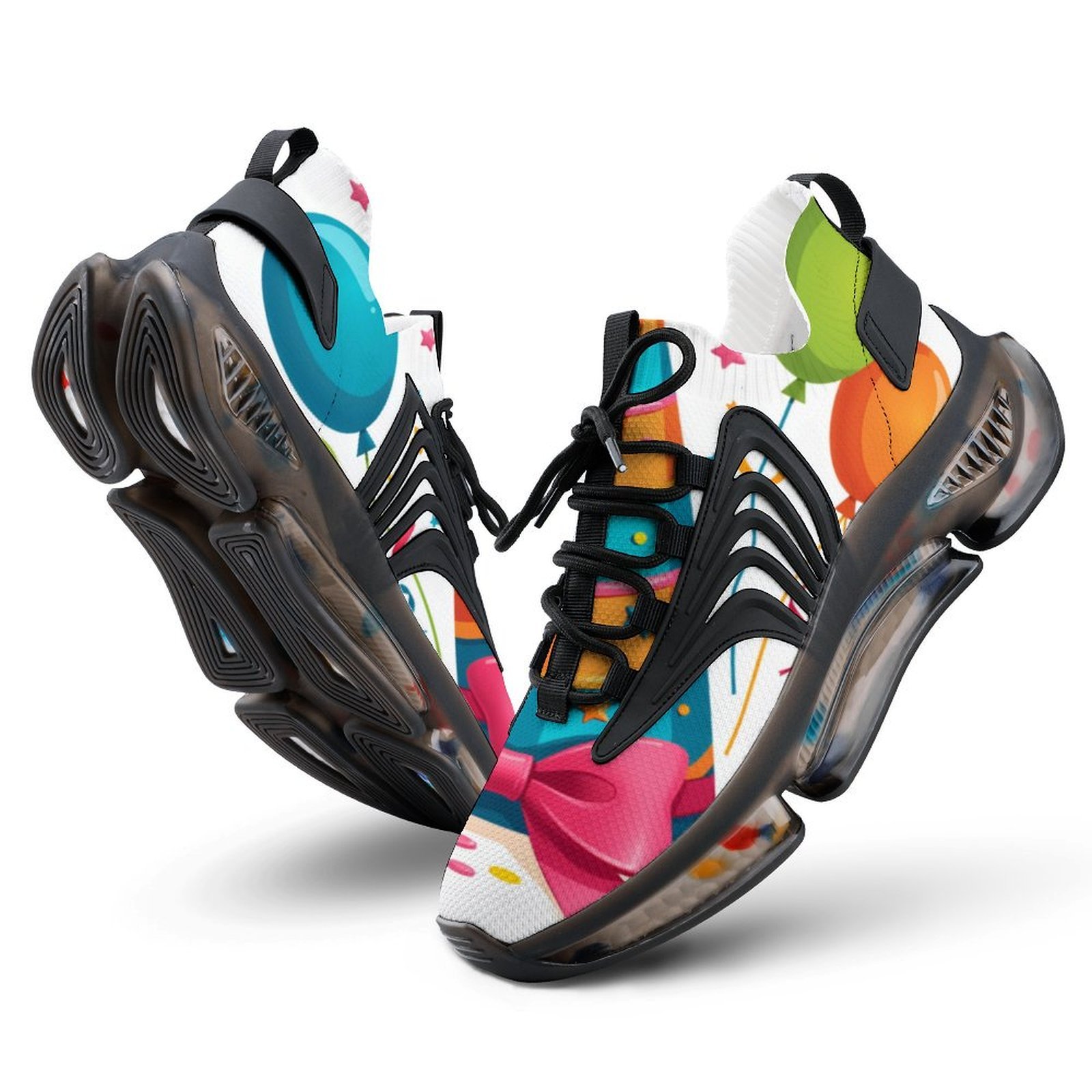Birthday Party Fun Colorful Balloons Walking Shoes for Men Woman ...