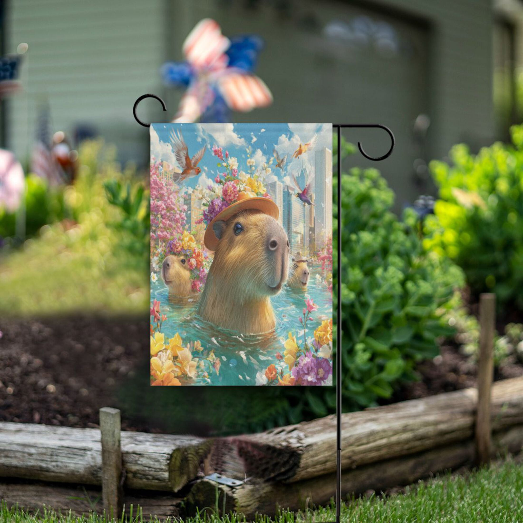 Birthday Party Garden Flags Outdoor Patio Decoration Flags 28x40in Cute ...