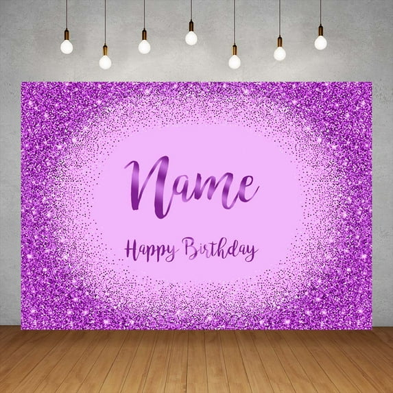 Birthday Party Golden Glitter Custom Name Photography Backgrounds Vinyl ...
