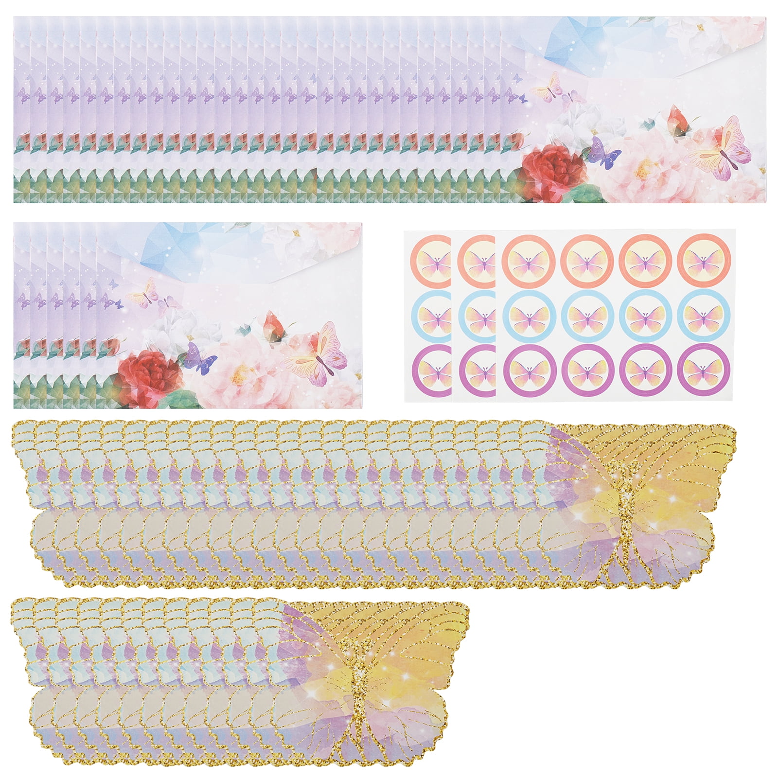 Birthday Party Invitations with Envelopes Butterfly Shape Birthday ...