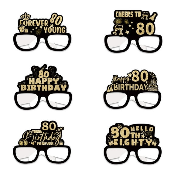 Birthday Party Paper Glasses H Forever Happy Fun Thematic Set ...