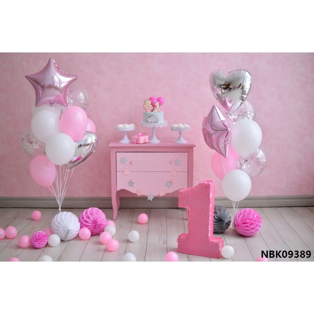 Birthday Party Photo Backgrounds Balloons Stars Bears Gift Cake Newborn ...