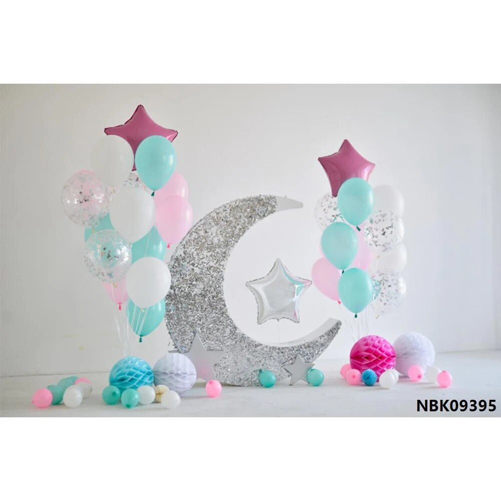 Birthday Party Photo Backgrounds Balloons Stars Bears Gift Cake Newborn ...