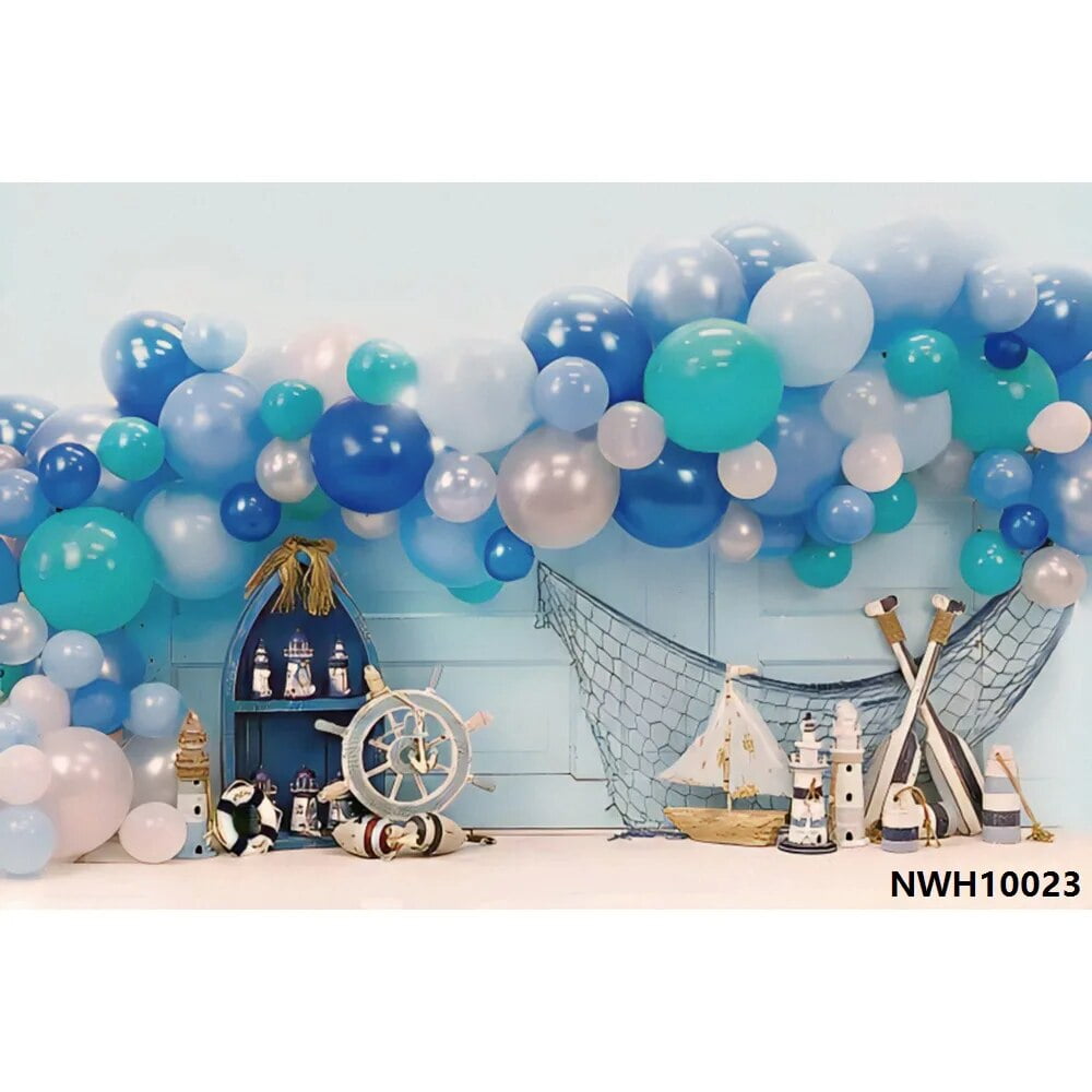 Birthday Party Photo Backgrounds Balloons Stars Bears Gift Cake Newborn ...