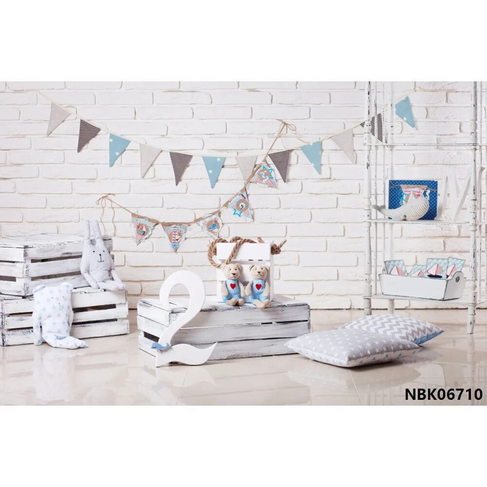 Birthday Party Photo Backgrounds Balloons Stars Bears Gift Cake Newborn ...