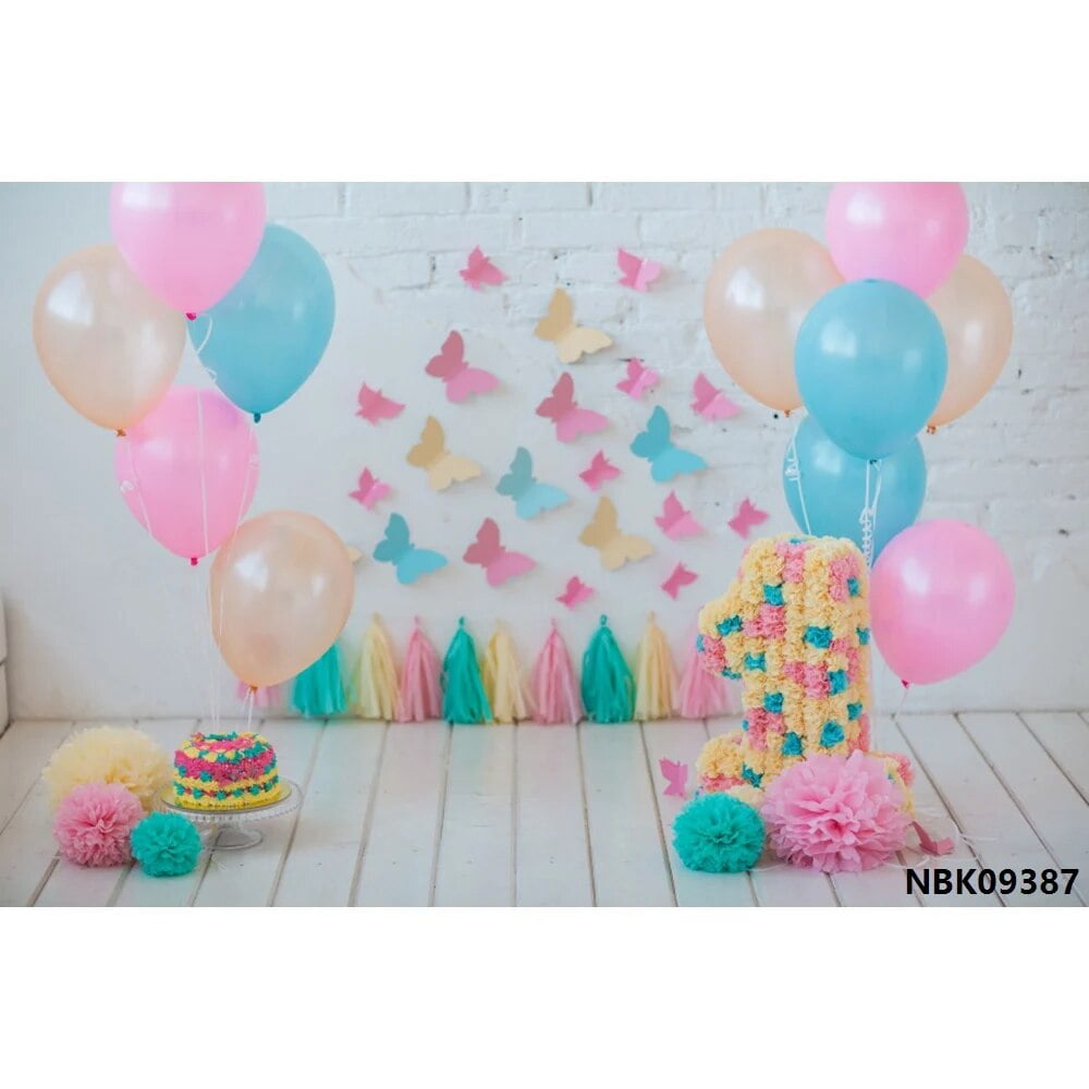 Birthday Party Photo Backgrounds Balloons Stars Bears Gift Cake Newborn ...