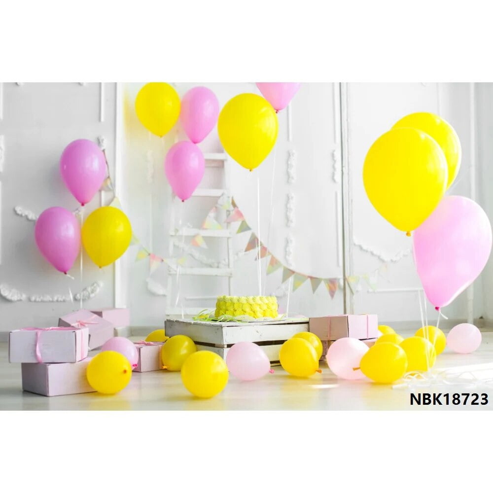Birthday Party Photo Backgrounds Balloons Stars Bears Gift Cake Newborn ...