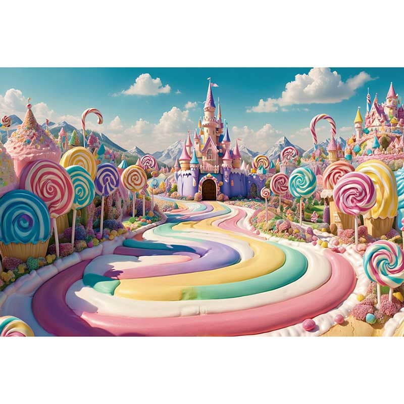 Birthday Party Photo Z Backdrop Candy Candyland Photography Background ...