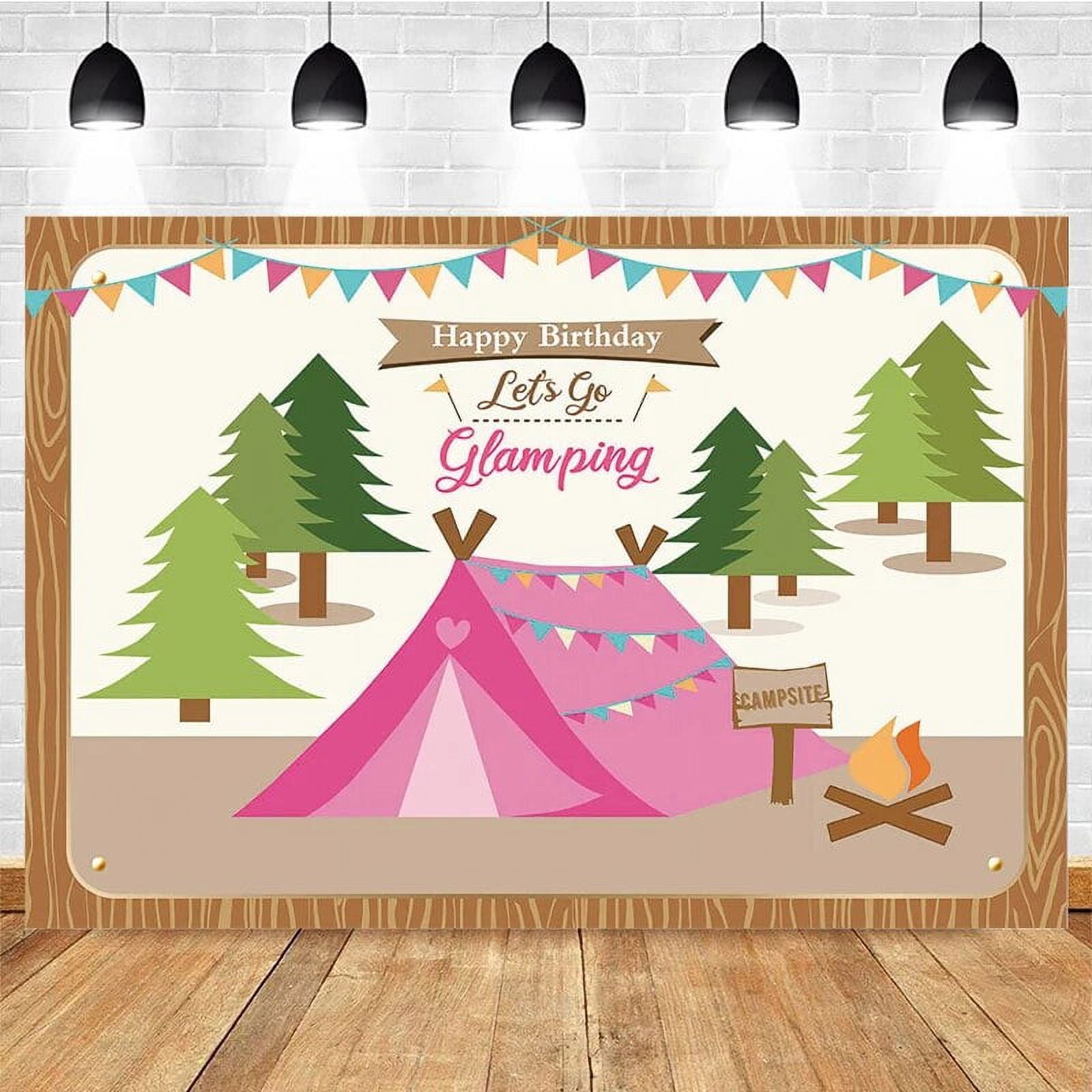 Birthday Party Photography Background Forest Tent Bonfire Decoration ...