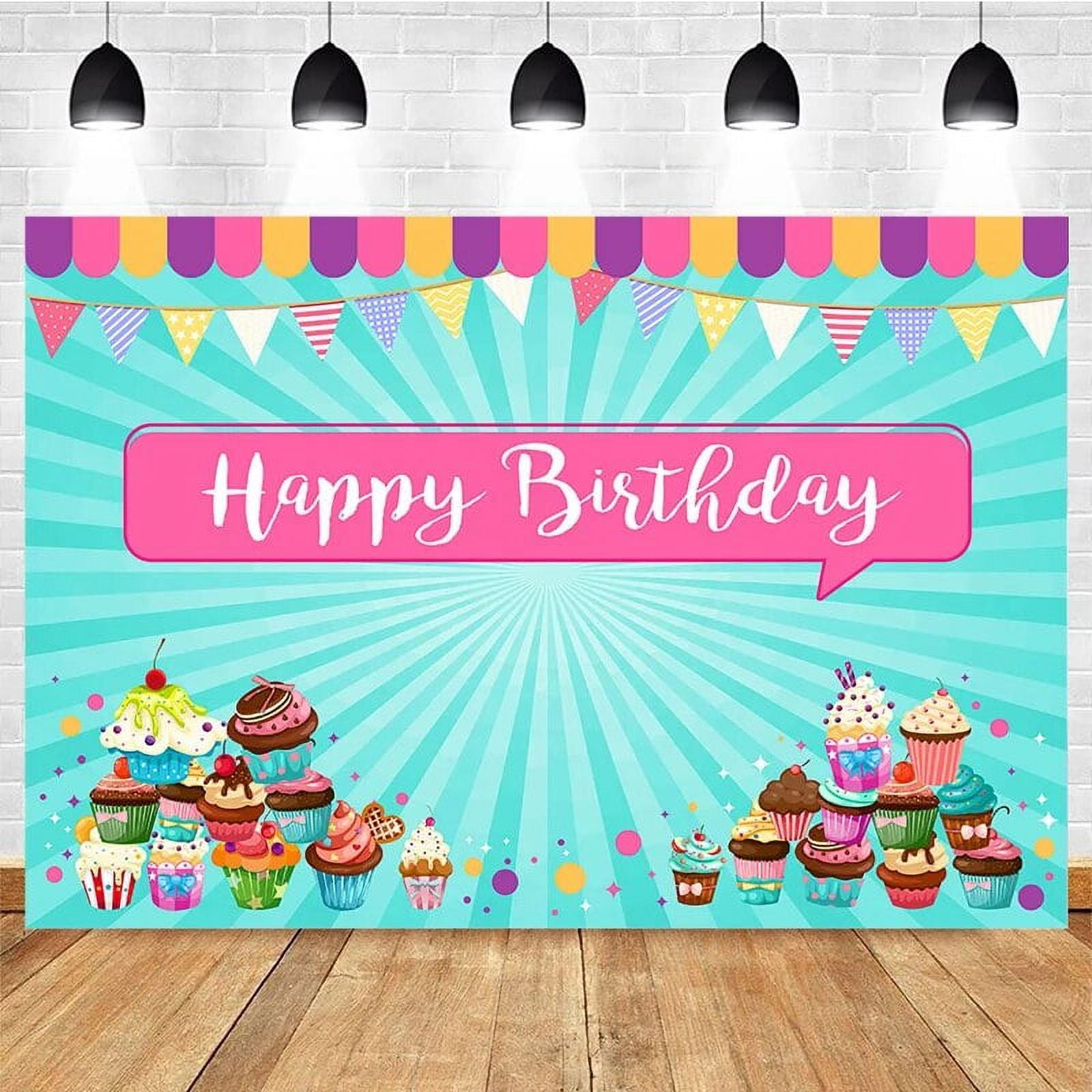 Birthday Party Photography Background Ice Cream Cake Crush Decoration ...