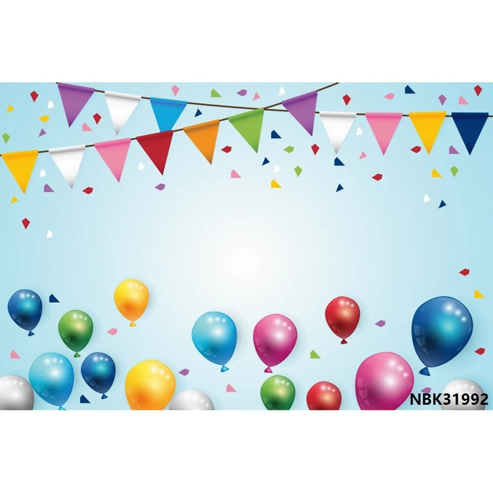 Birthday Party Photozone Colorful Balloons Ribbons Stars Photography ...