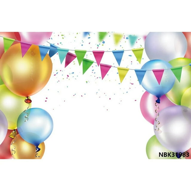 Birthday Party Photozone Colorful Balloons Ribbons Stars Photography ...