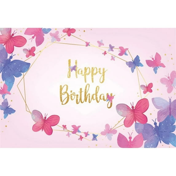 Birthday Party Pink Butterfly Photo Backdrop Family Newborn Christening ...