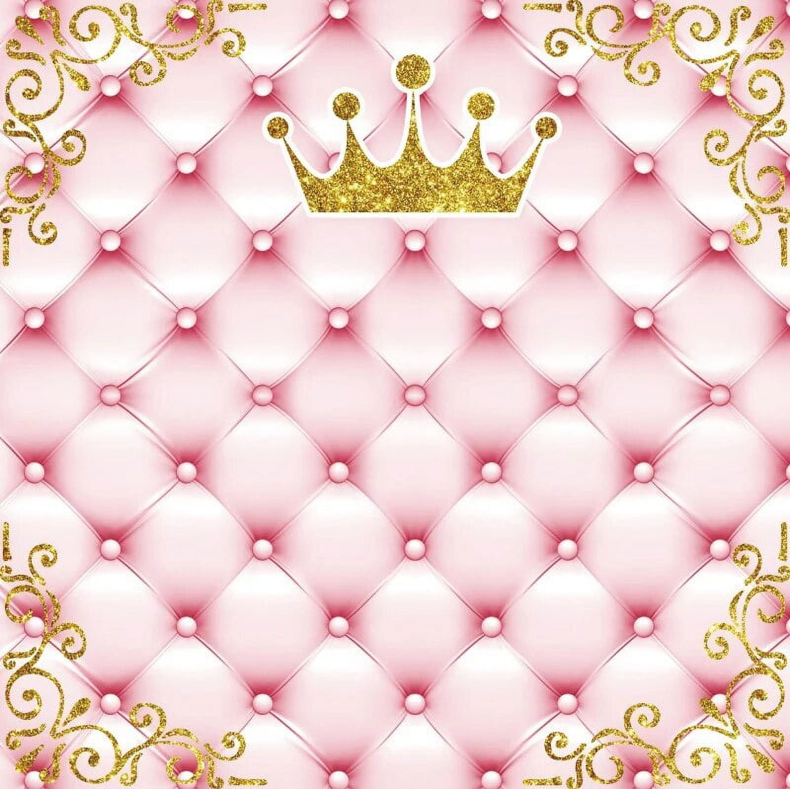 Birthday Party Pink Gold Crown Newborn Baby Shower Customized Poster ...