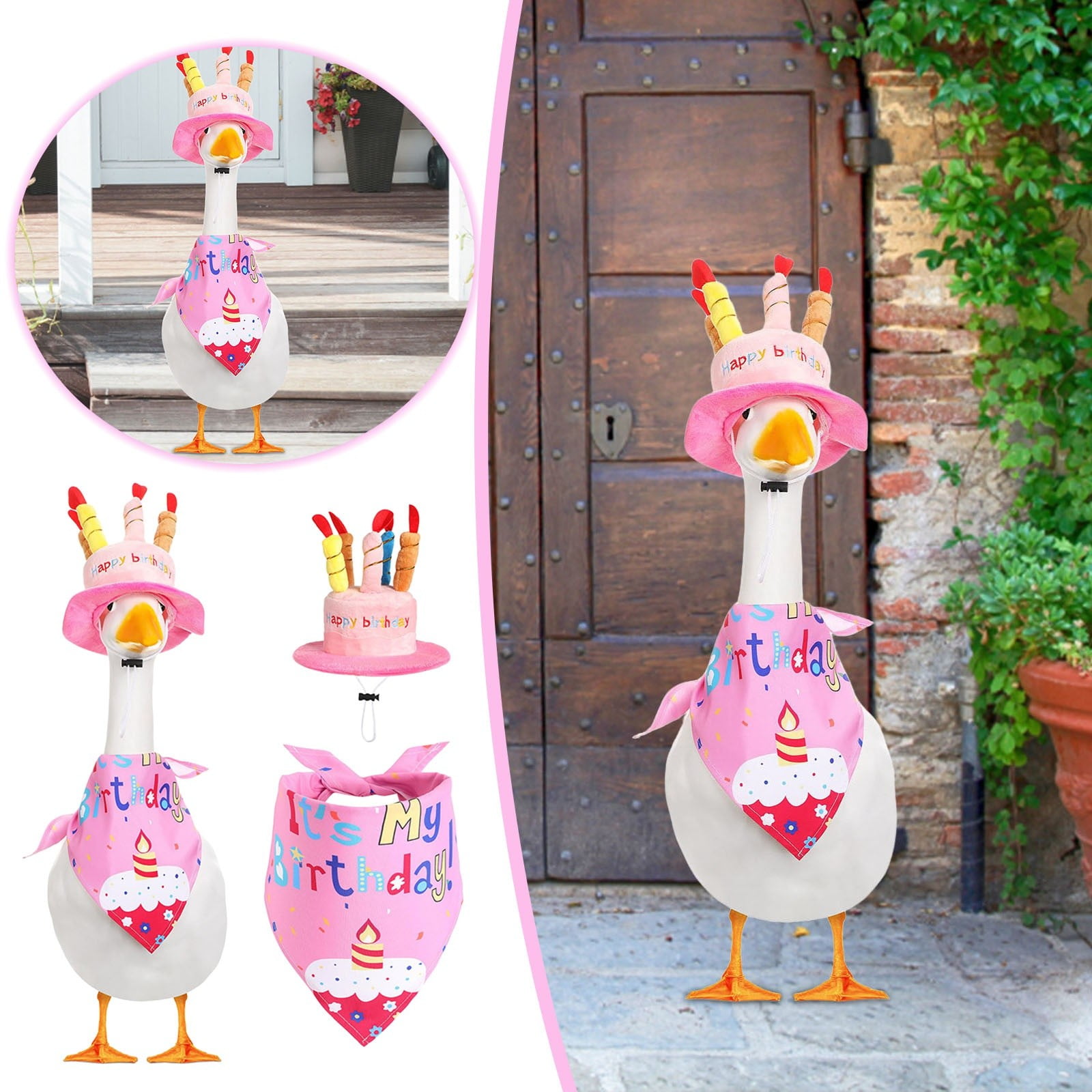 Birthday Party Porch Goose Dress Suit White Goose Holiday Decoration ...