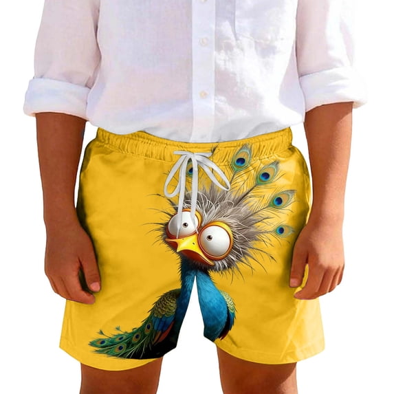 Birthday Party Shorts for Kids, Solid Color or Cute Print Swim Trunks ...