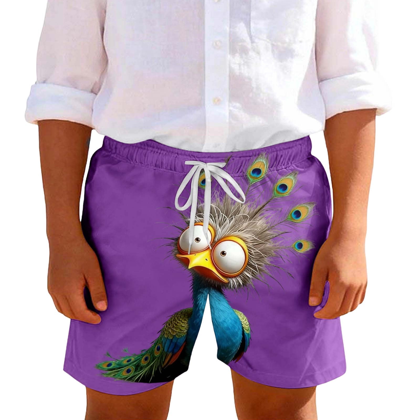 Birthday Party Shorts for Kids, Solid Color or Cute Print Swim Trunks ...