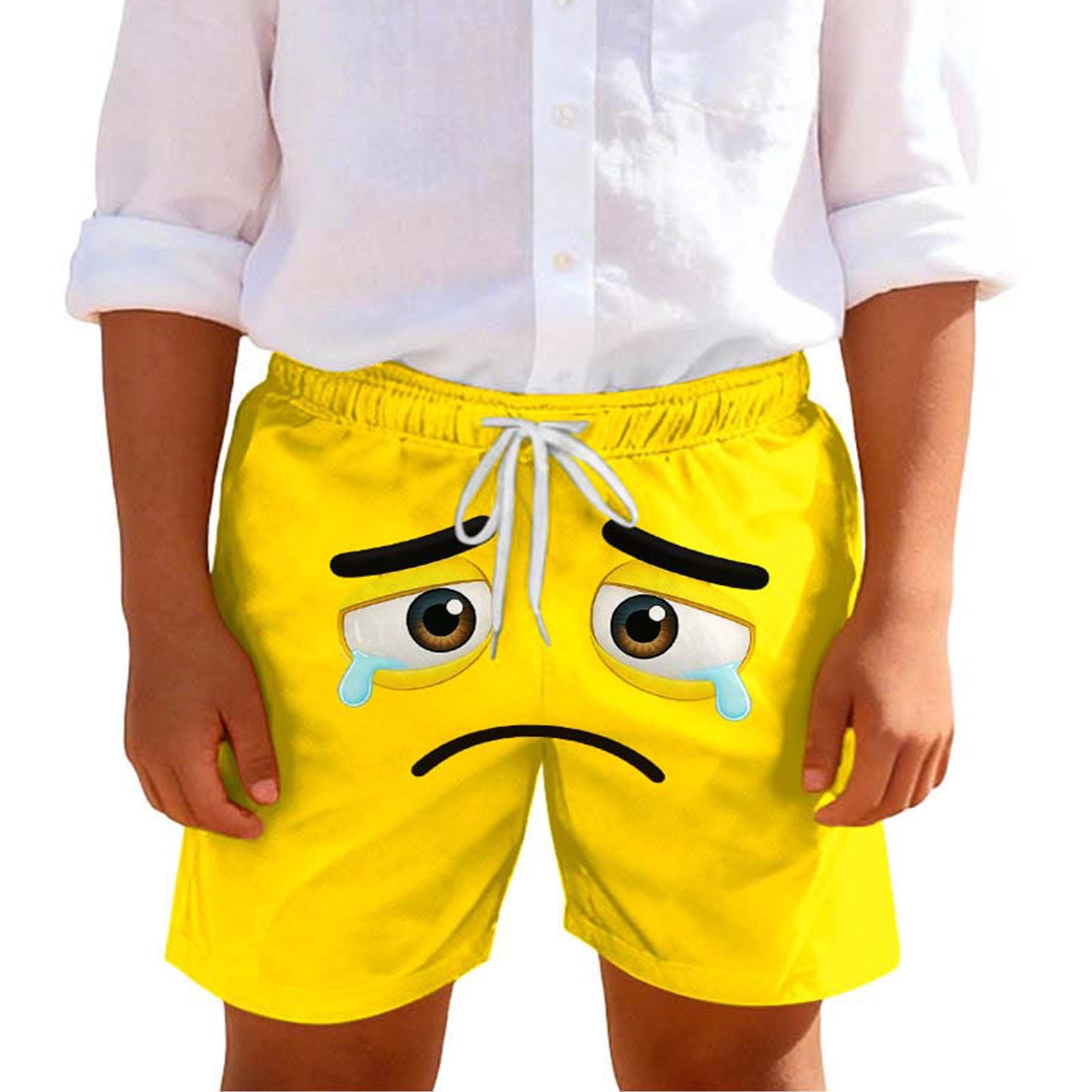 Birthday Party Shorts for Kids, Solid Color Expression Print ...