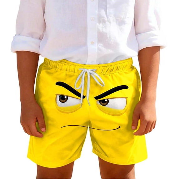 Birthday Party Shorts for Kids, Solid Color Expression Print ...