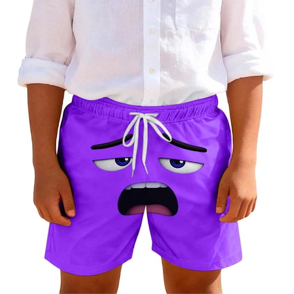 Birthday Party Shorts for Kids, Solid Color Expression Print ...
