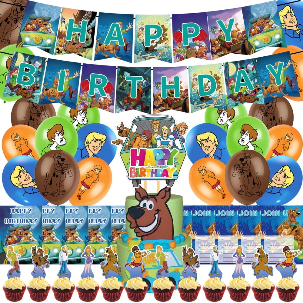 Birthday Party Supplies Set with Scoob Themed, Including Happy Birthday ...