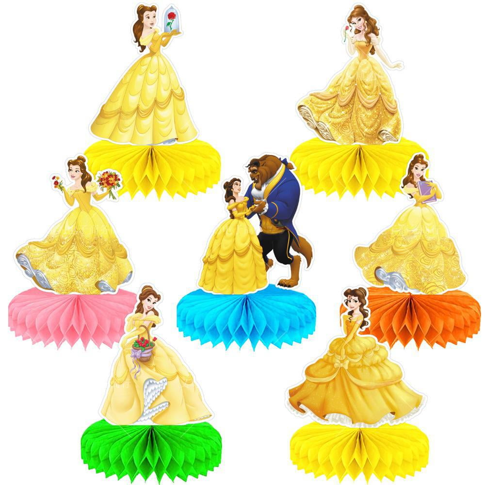 Birthday Party Table Decorations - 7 Pcs Belle Birthday Centerpieces ...
