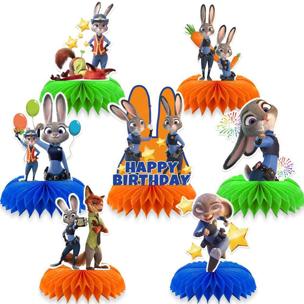 Birthday Party Table Decorations - 7 Pcs Zootopia Birthday Centerpieces ...
