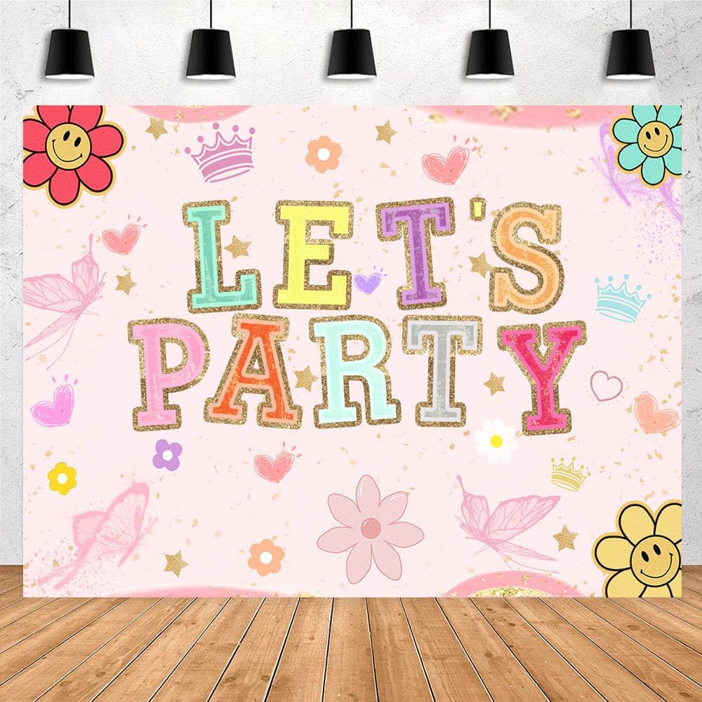 Birthday Patch Letter Backdrop Girl Birthday Party Background Inspired ...