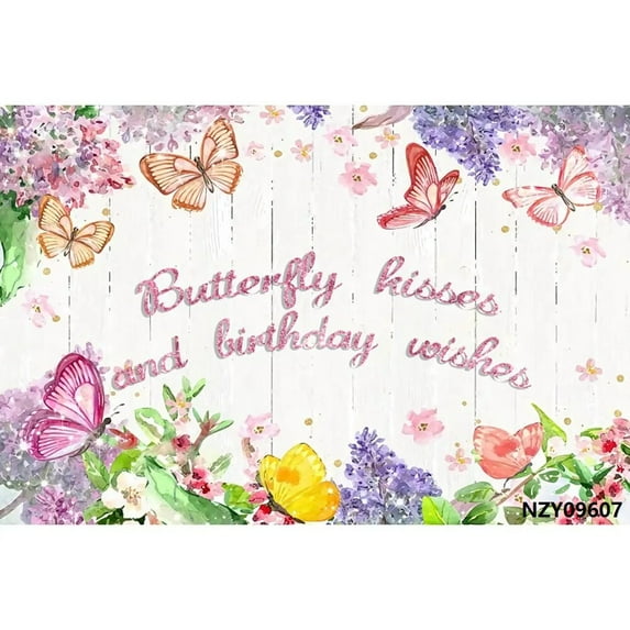 Birthday Photo Background Flowers Butterfly Newborn Baby Shower ...