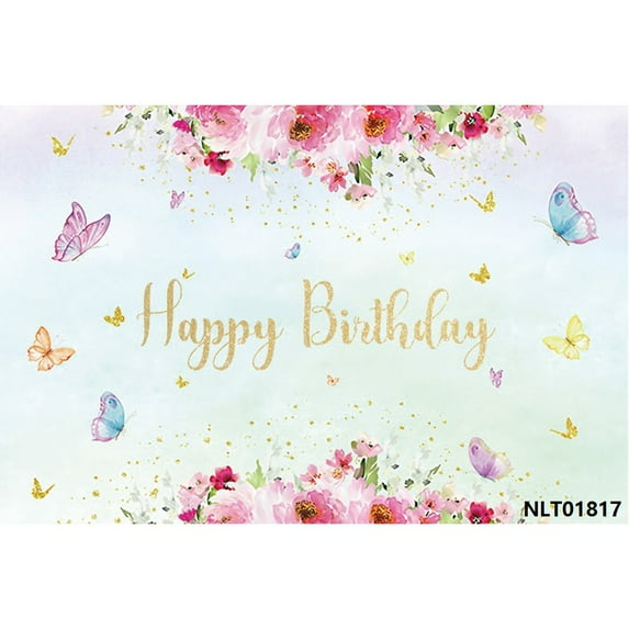Birthday Photo Background Flowers Butterfly Newborn Baby Shower ...