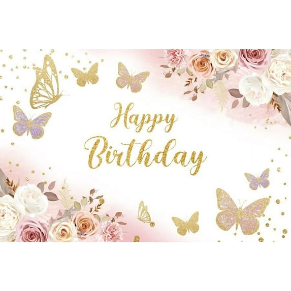 Birthday Photo Background Flowers Butterfly Newborn Baby Shower ...