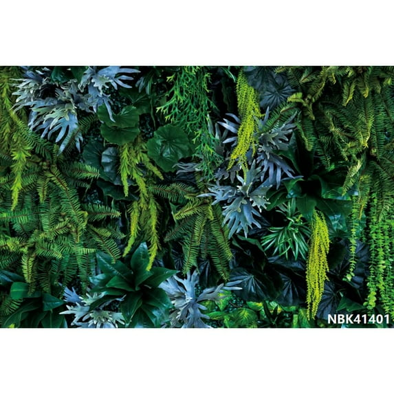 Birthday Photo Backgrounds Green Grass Wall Tropical Plants Leaves ...