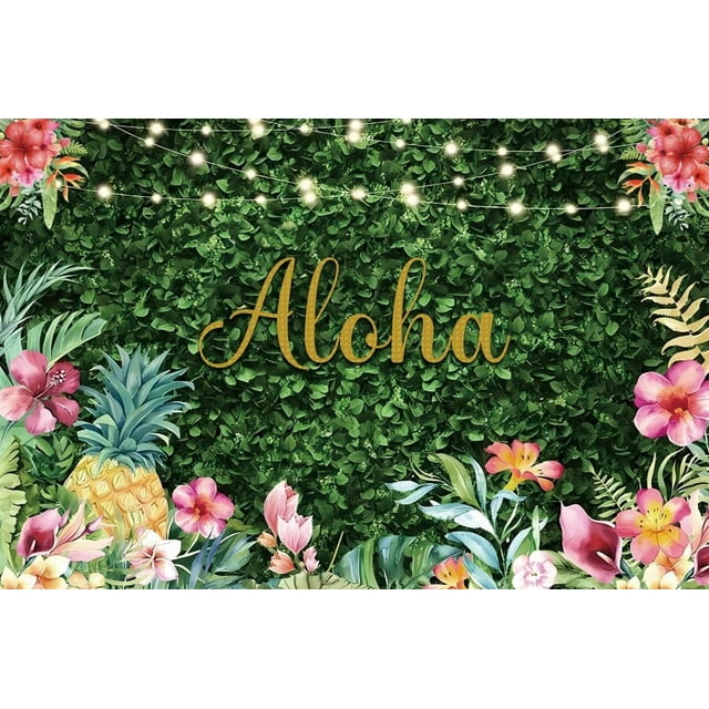 Birthday Photo Backgrounds Green Grass Wall Tropical Plants Leaves ...