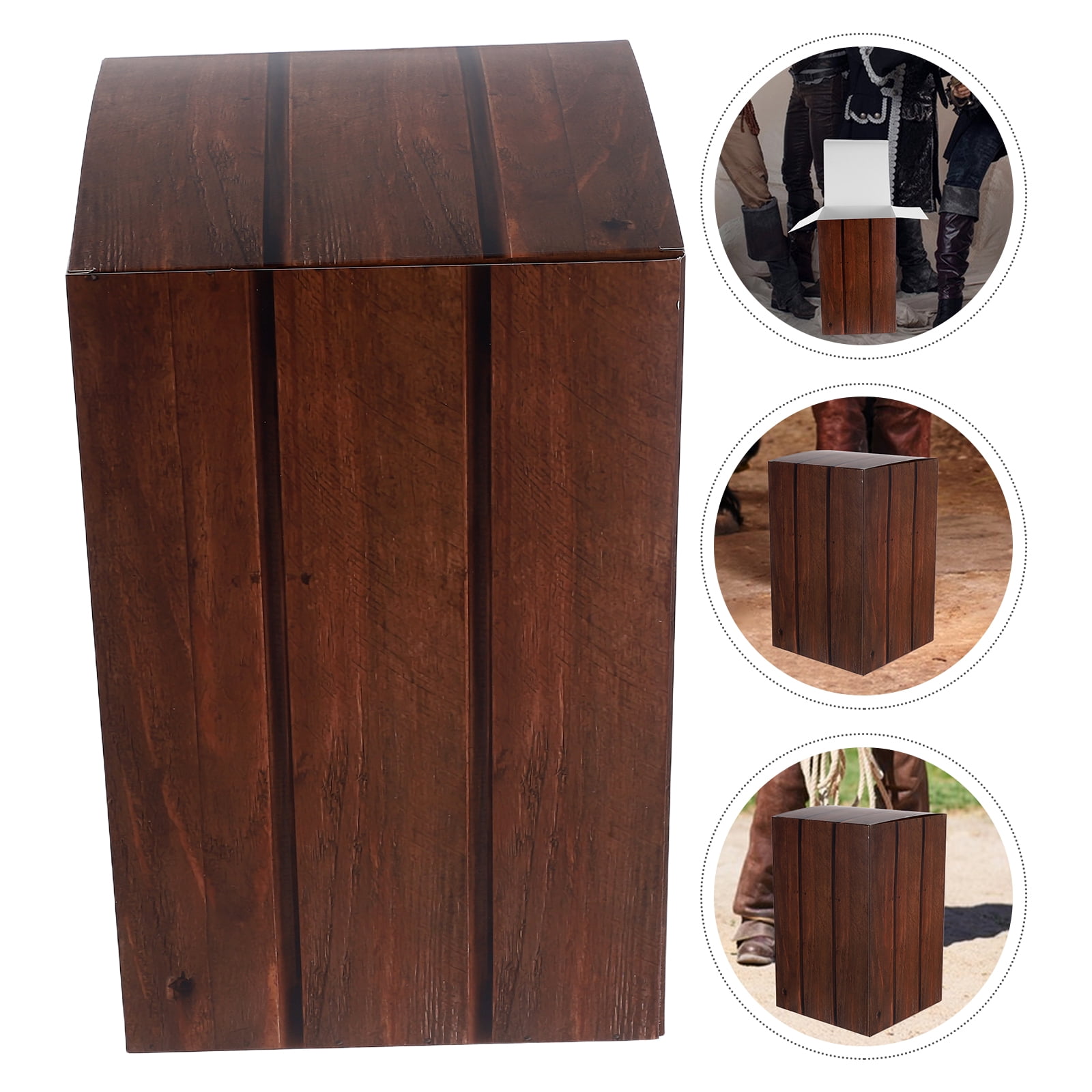 Amosfun Birthday Photo Booth Props Faux Wooden Crate Rustic 1Set ...