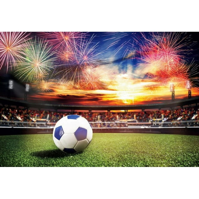 Birthday Photocall Backgrounds Football Soccer Field Grassland Stadium ...