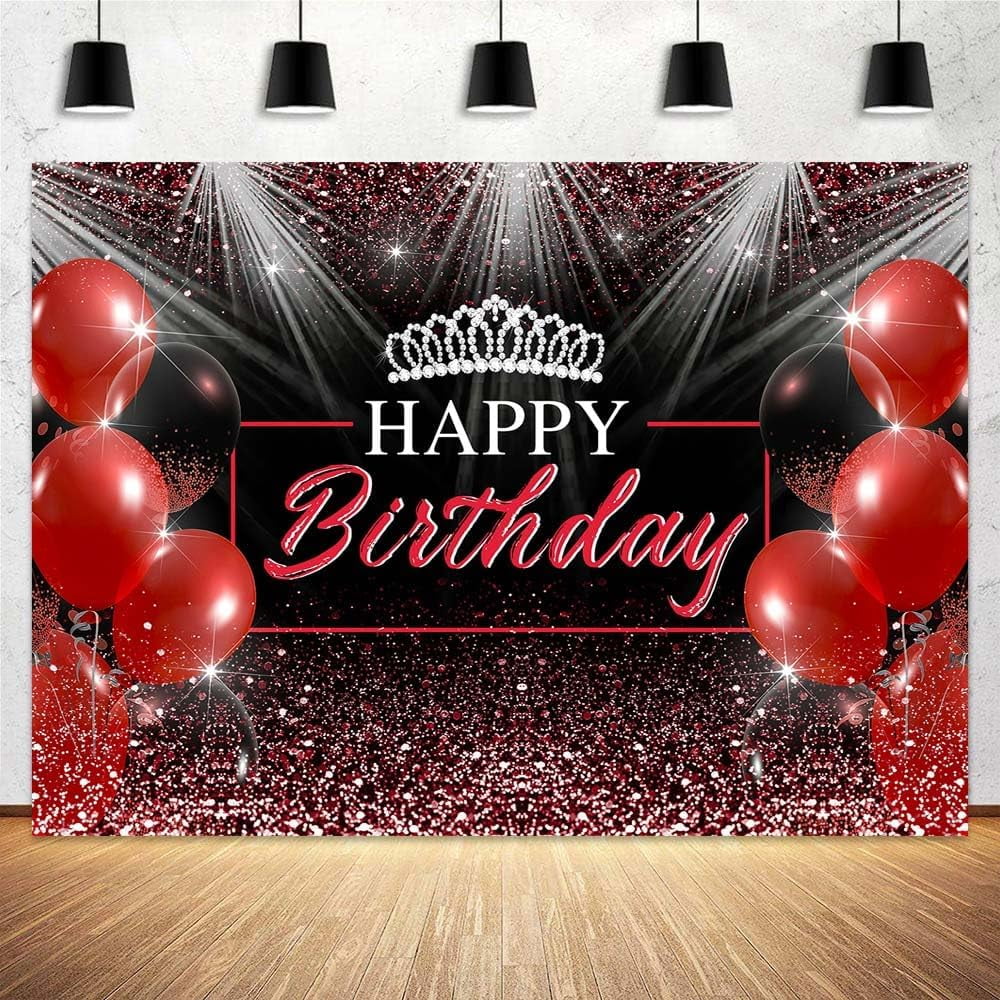 Birthday Photography Backdrop Red Blue Gold Green Pink Purple Glitter ...