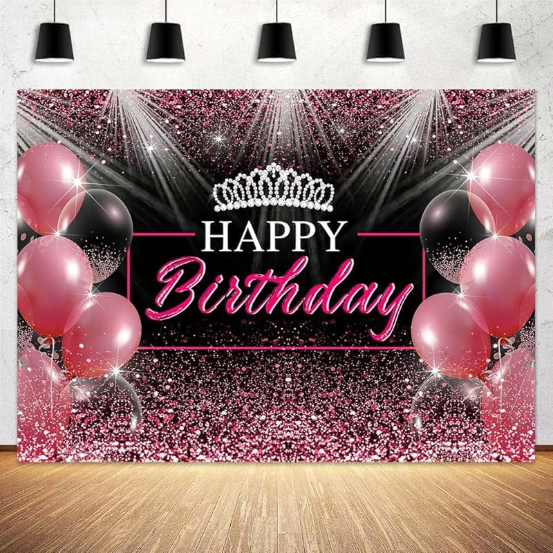 Birthday Photography Backdrop Red Blue Gold Green Pink Purple Glitter ...
