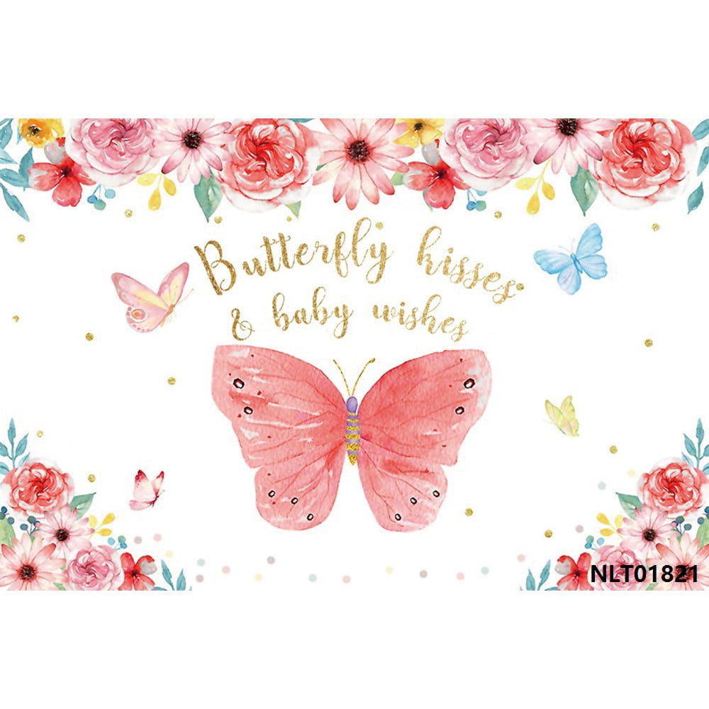 Birthday Photography Backdrops Flowers Butterfly Dots Kids Newborn ...