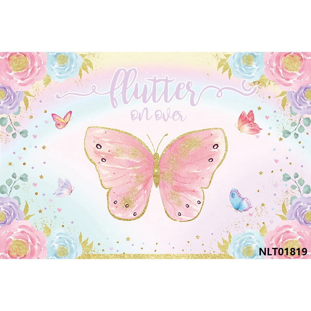 Birthday Photography Backdrops Flowers Butterfly Dots Kids Newborn ...