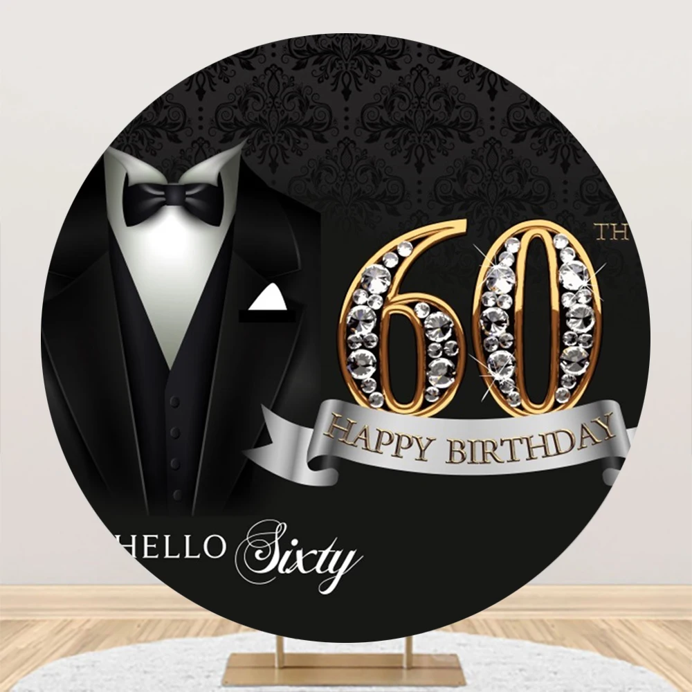 Birthday Photography Round Backdrop Balloons Birthday Party Banner ...