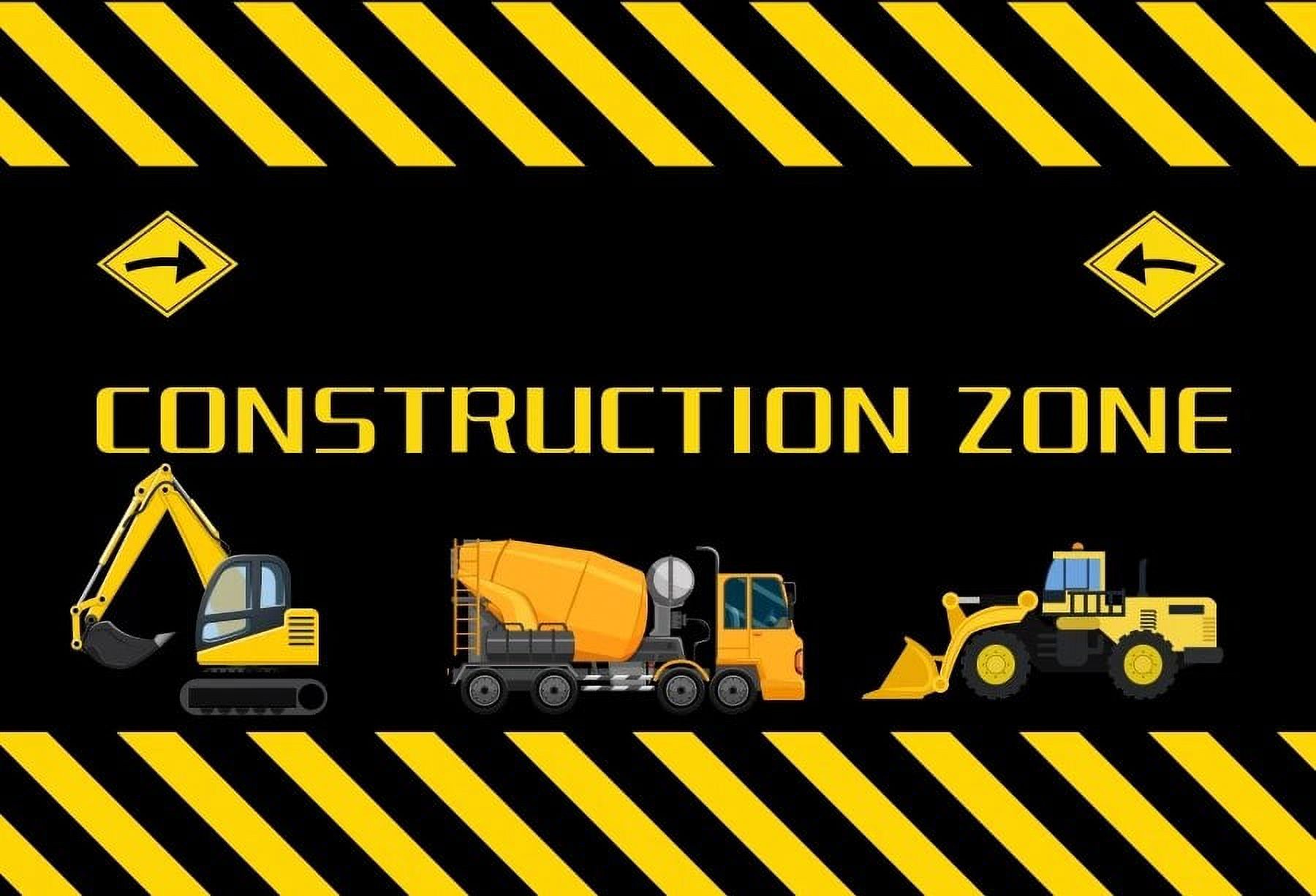 Birthday Photophone Traffic Construction Zone Truck Excavator ...