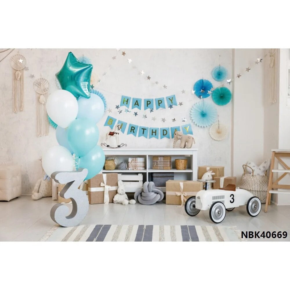 Birthday Photophone White Clouds Stars Hot Air Balloon Gifts Baby ...