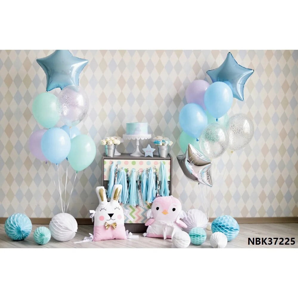 Birthday Photophone White Clouds Stars Hot Air Balloon Gifts Baby ...