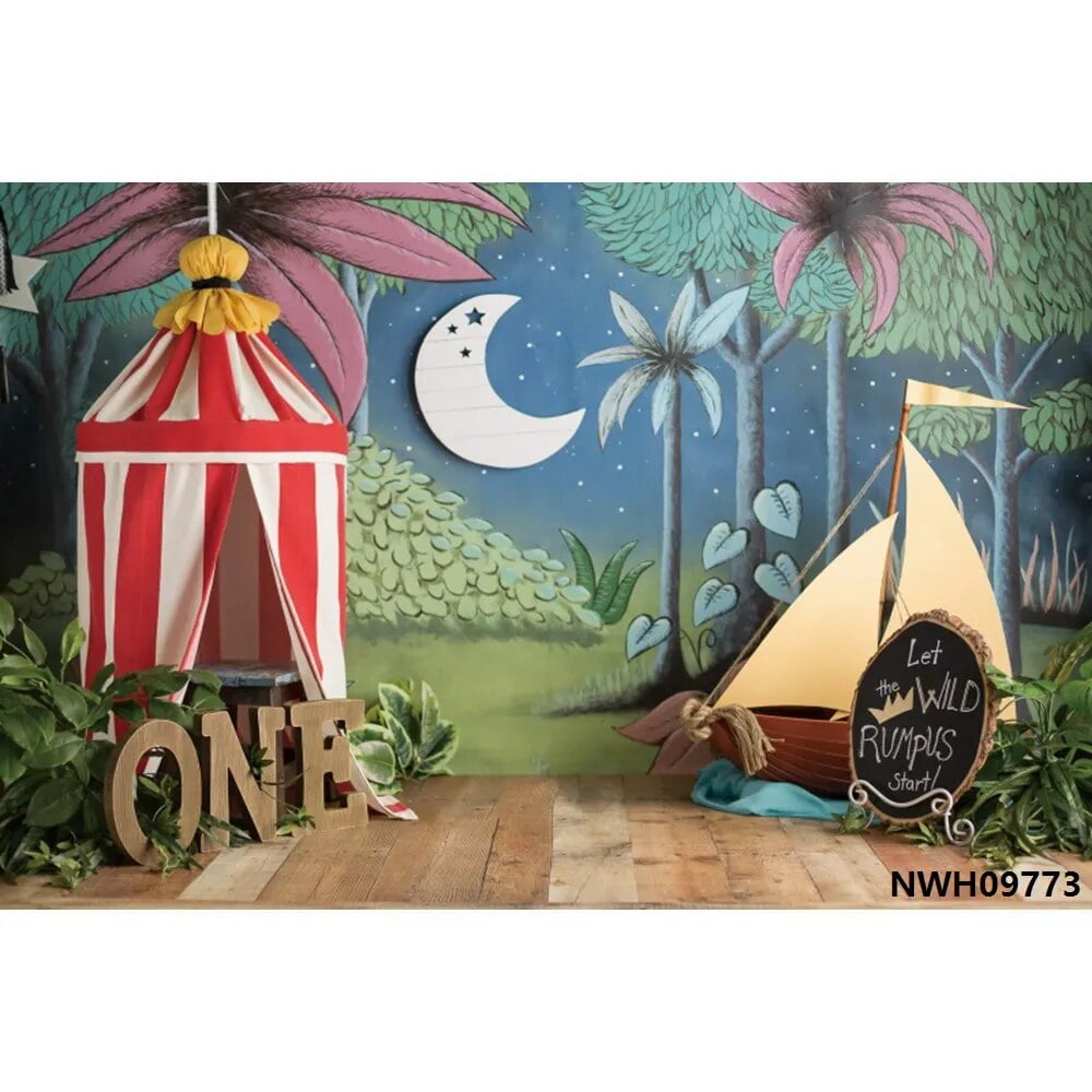 Birthday Photophone White Clouds Stars Hot Air Balloon Gifts Baby ...