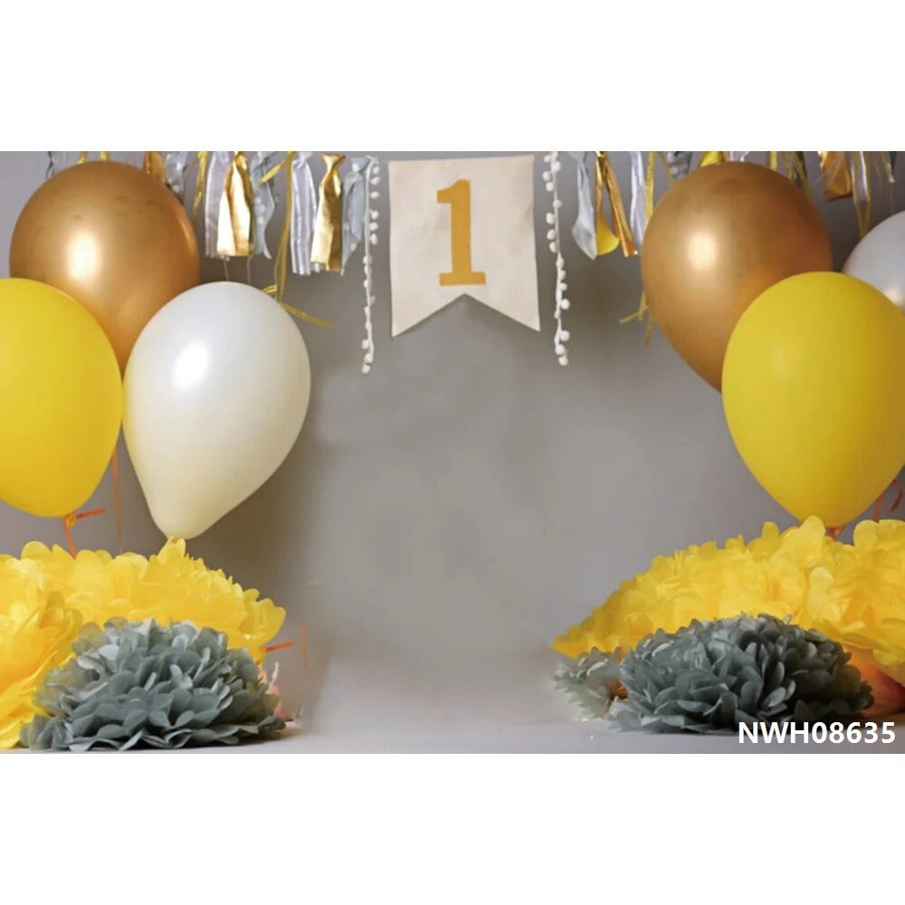 Birthday Photophone White Clouds Stars Hot Air Balloon Gifts Baby ...