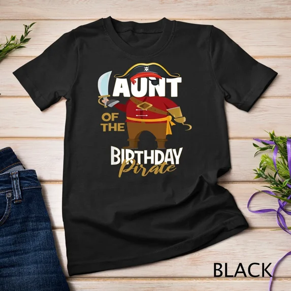 Birthday Pirate Aunt Funny Party Map Treasure Matching Tee Unisex up to ...